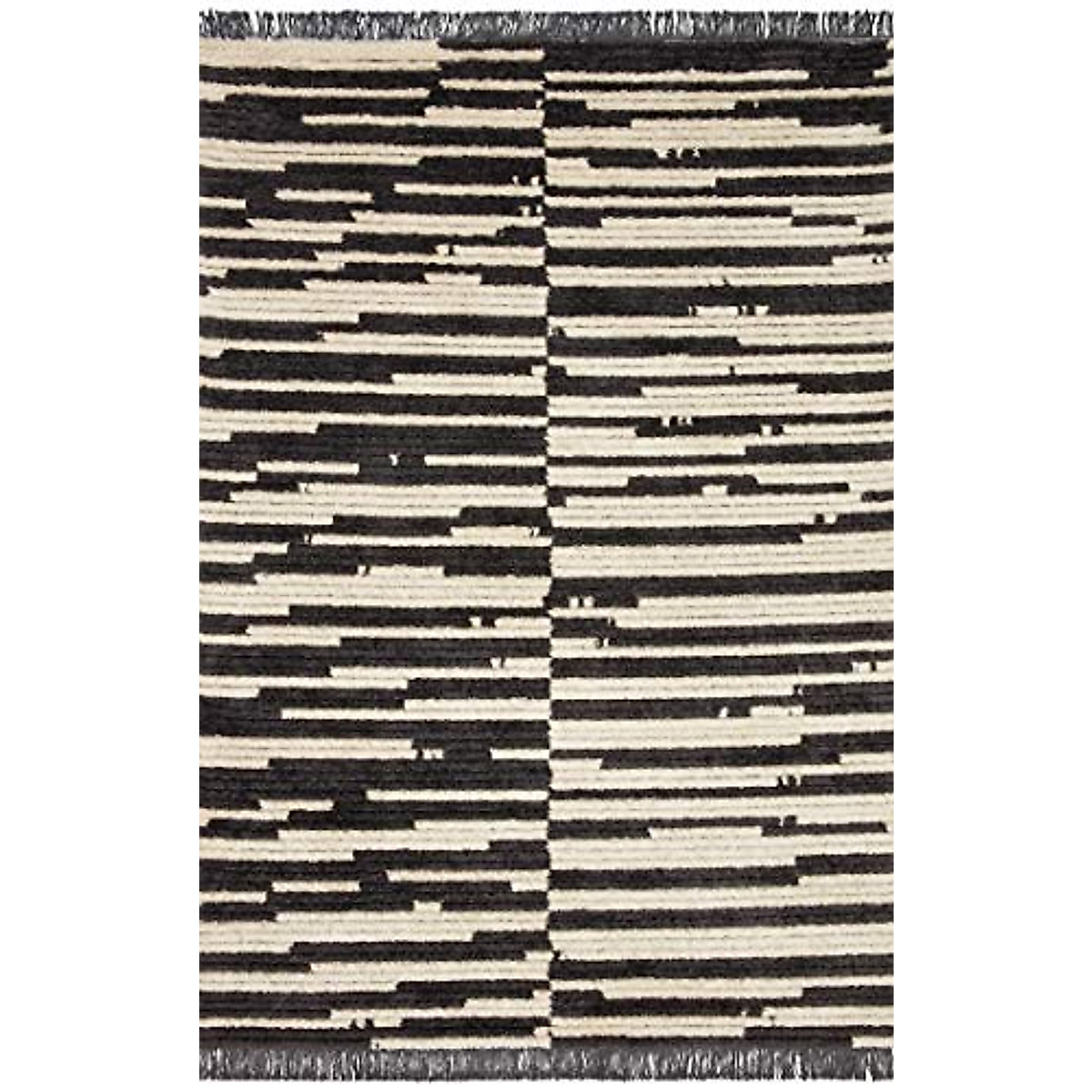 Loloi Chris Loves Julia x Alice Cream/Charcoal 5'-2" x 7'-6" Area Rug