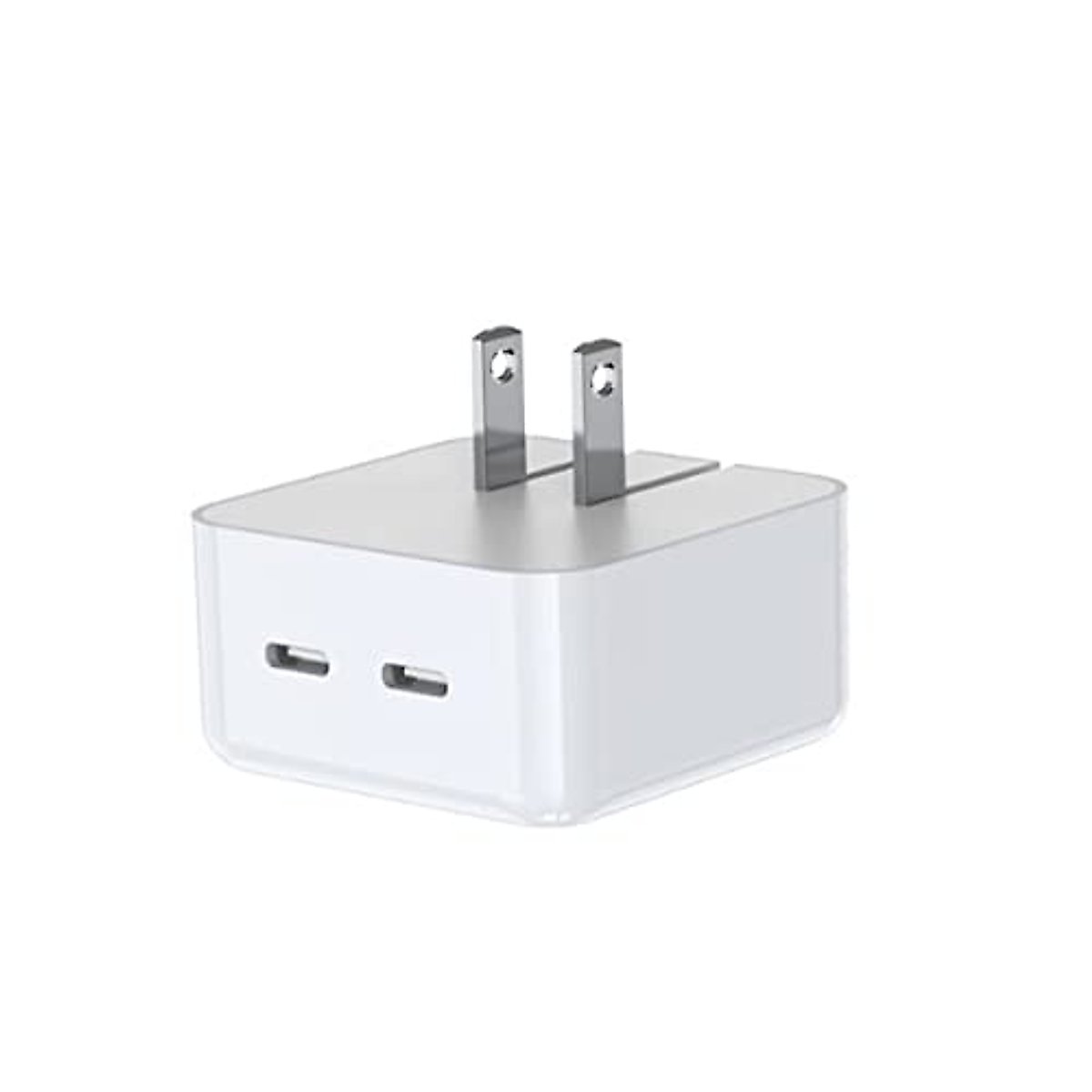iPhone Dual USB-C Port Compact Power Adapter [GaN] PD 3.0 Foldable USB Type C Plug Fast Wall Charger Block for iPhone 14 13 12 11 Pro Max Plus Mini, iPad, AirPods, MacBook Air【Without Cable】