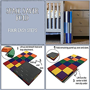 Factory Direct Partners 12266-CTPU Softscape Playtime Space Saver 4-Section Folding Activity Mat for Infants and Toddlers - Contemporary/Purple