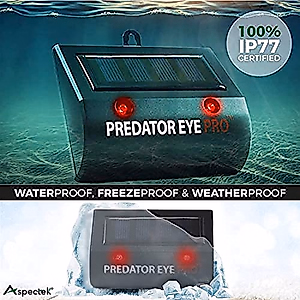 Predator Eye PRO - Aspectek - 4600sq ft Coverage w/Kick Stand Solar Powered Predator Light Deterrent Light Night Time Animal Control - 2 Pack
