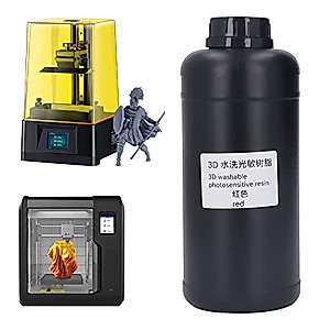 3D Printer Resin, 3D Resin Washable High Strength 1000ml for LCD DLP(Red)