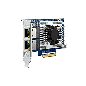 QNAP QXG-10G2TB Two Port 10GbE Network Card Supporting up to Five speeds (10GbE / 5GbE / 2.5GbE / 1GbE / 100MbE), and maximizes Your NAS and PC Network connectivity
