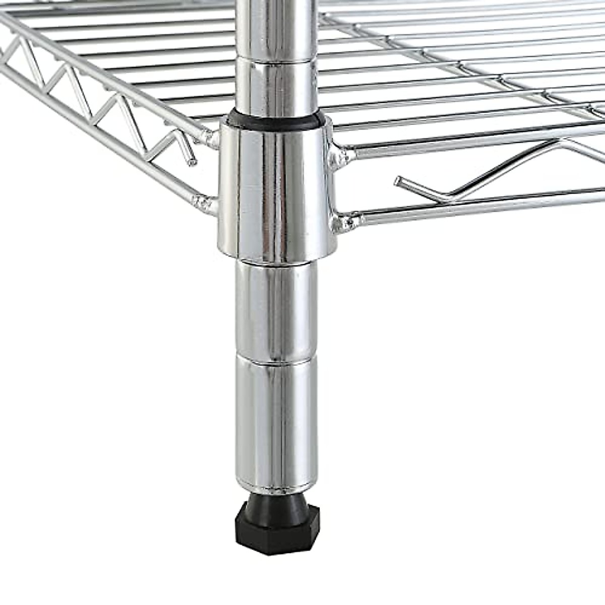 Amazon Basics 4-Shelf Adjustable, Storage Shelving Unit, (200 Pound Loading Capacity per Shelf), Steel Organizer Wire Rack, 13.4"D x 23.2"W x 48"H, Chrome