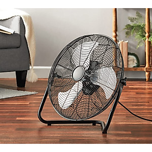 Mainstay SFC1-500B 20" 3-Speed 360 Degree Rotation with manual control High Velocity Floor Fan (Black).