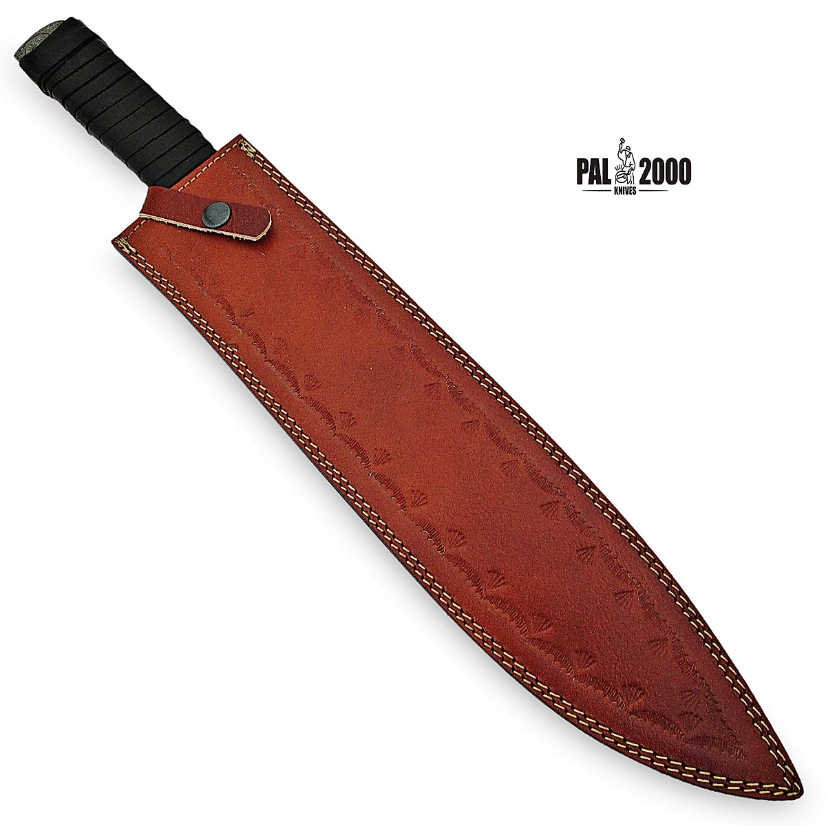 PAL 2000 KNIVES HUN-9060 Custom Handmade Damasucs Steel Hunting Sword Full Tang with Sheath