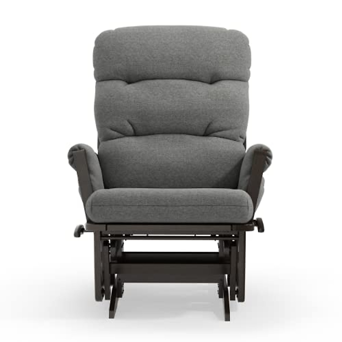 Dutailier Aspen 3111 Wooden Grand Glider Multiposition-Lock Recline, Espresso/Dark Grey