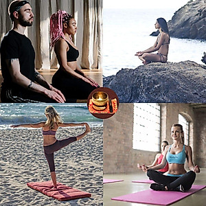 Andos Tibetan Singing Bowl Set Handcrafted in Nepal /Meditation Sound Bowl Set Helpful for Yoga Meditation Prayer Zen Chakra Healing Relaxation Therapy Mindfulness/Yoga Accessories/Bonus Gift Included