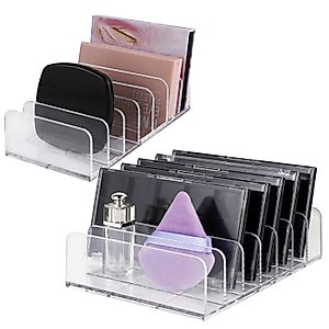 WSICSE 2 Pack Eyeshadow Makeup Palette Organizer, 7 Section Palette Holder Makeup Storage Organizer (S+M)