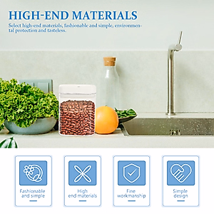 PRETYZOOM Airtight Food Storage Container 800ml Rectangle Sealed Storage Box Kitchen Dry Food Organization Grains Keeper Plastic Cereal Dispensers