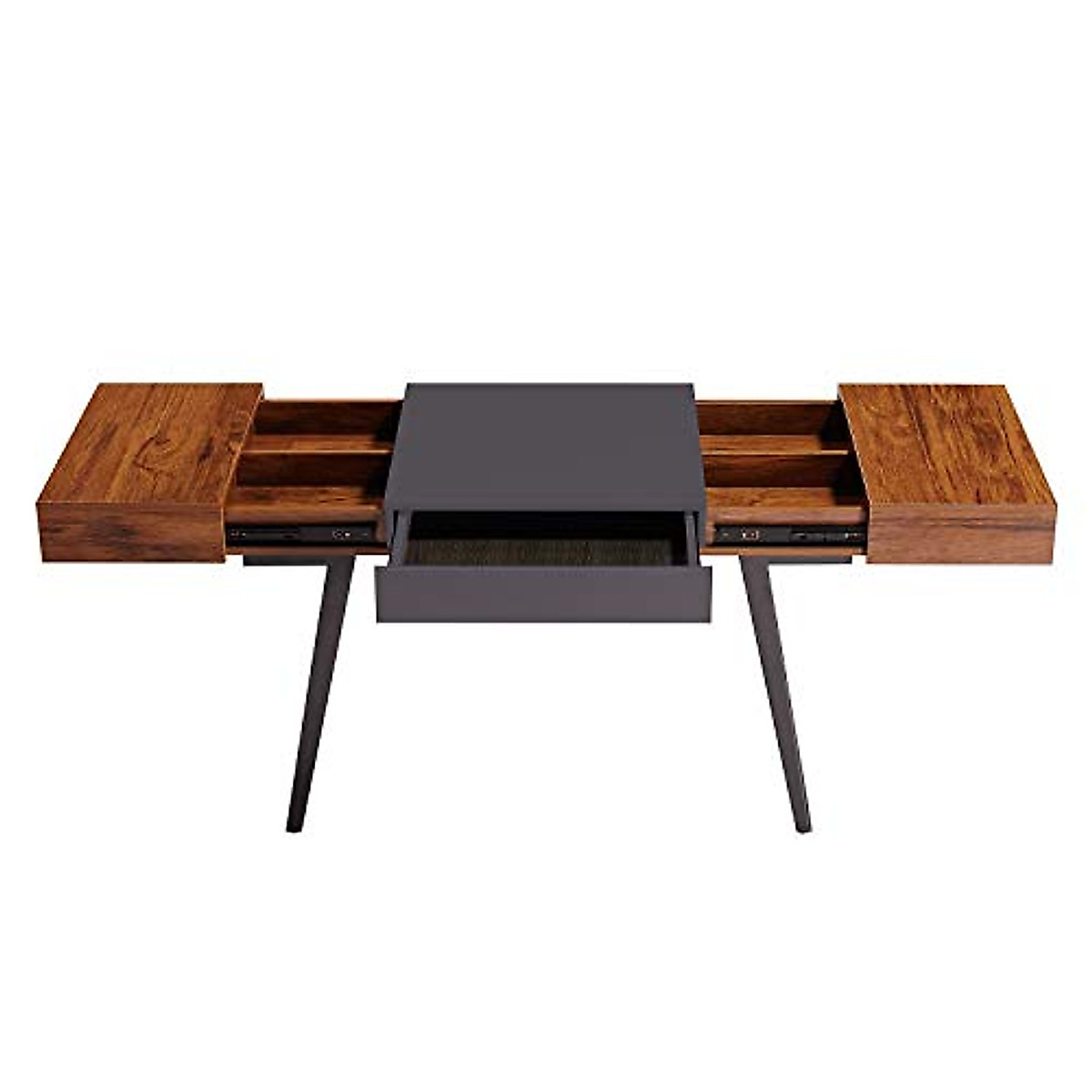 Techni Mobili Expandable Modern Storage Writing Desk, Mahogany