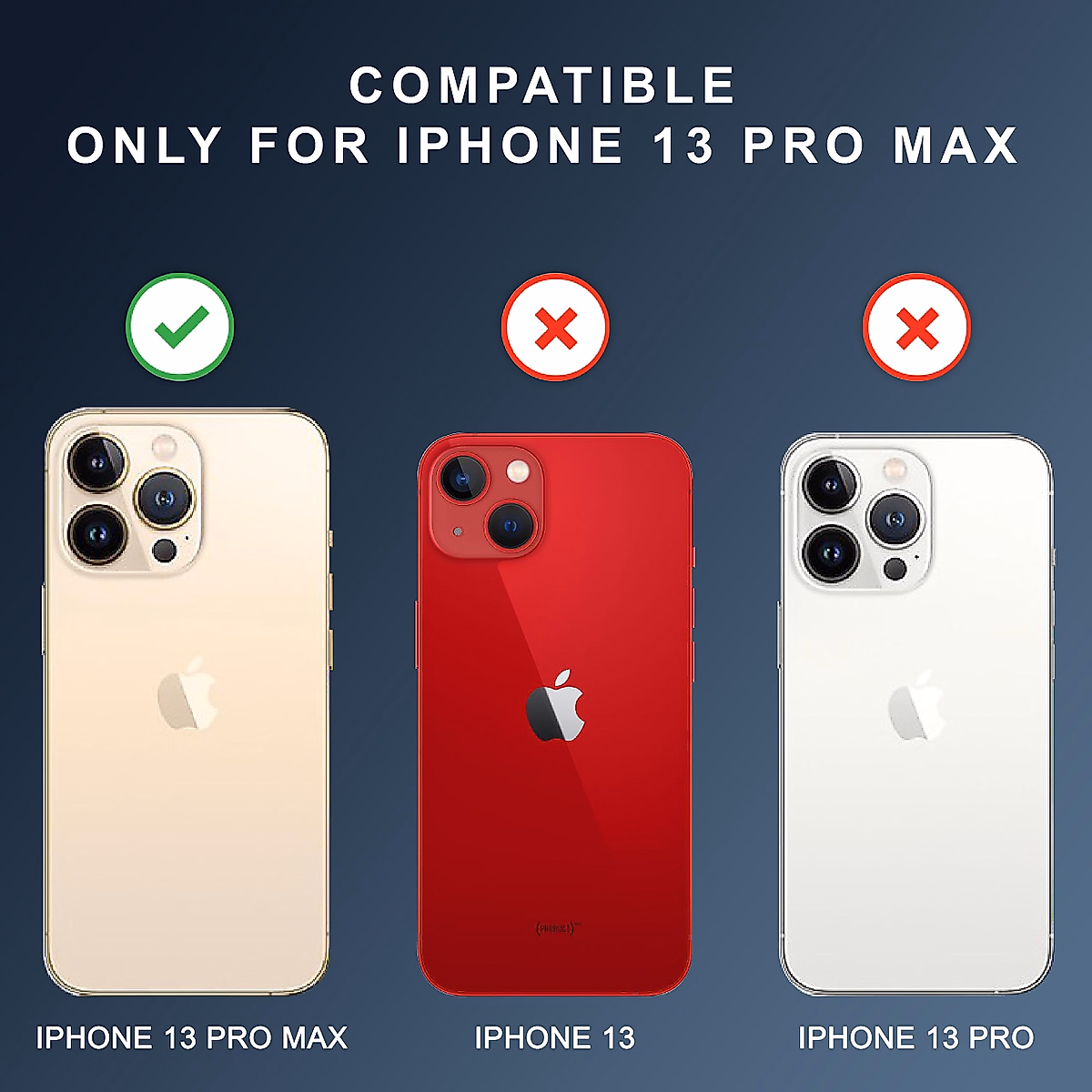 CEDO Kickstand Case for iPhone 13 Pro Max, 3-Way Mode Built-in Metal Stand Phone Case, Mil-Grade Shockproof Bumper, Transparent Acrylic & Slim Fit, Designed for iPhone 13 Pro Max, Crystal Clear