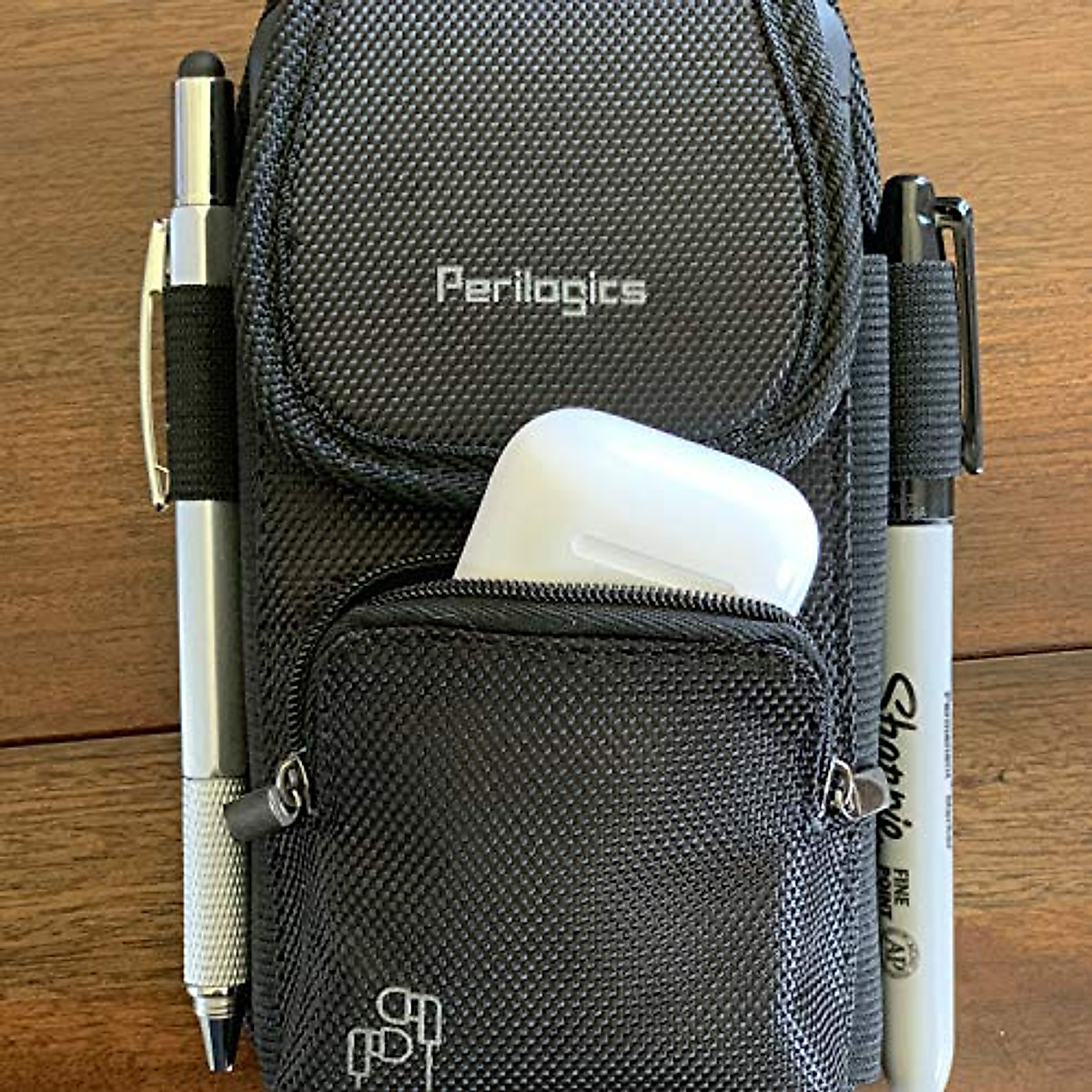 Rugged Nylon Phone Holster for iPhone 13 Pro, 12 Pro, 12 Mini, 11 Pro, Xs, X, 8, 7; Samsung Galaxy S10e, S8, S7. Belt Clip Pouch Includes Magnetic Cover, Credit Card Slot, Front Zipper Storage. (4.7)