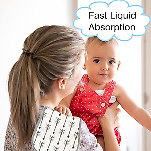 Baby Burp Cloths for Newborn Infant 100% Organic Cotton Ultra Absorbent and Soft Milk Spit Up Rags Baby Washcloths Burping Bibs Keep Clothes Dry 3 Layers for Unisex Boys and Girls Sets of 5 Pack…