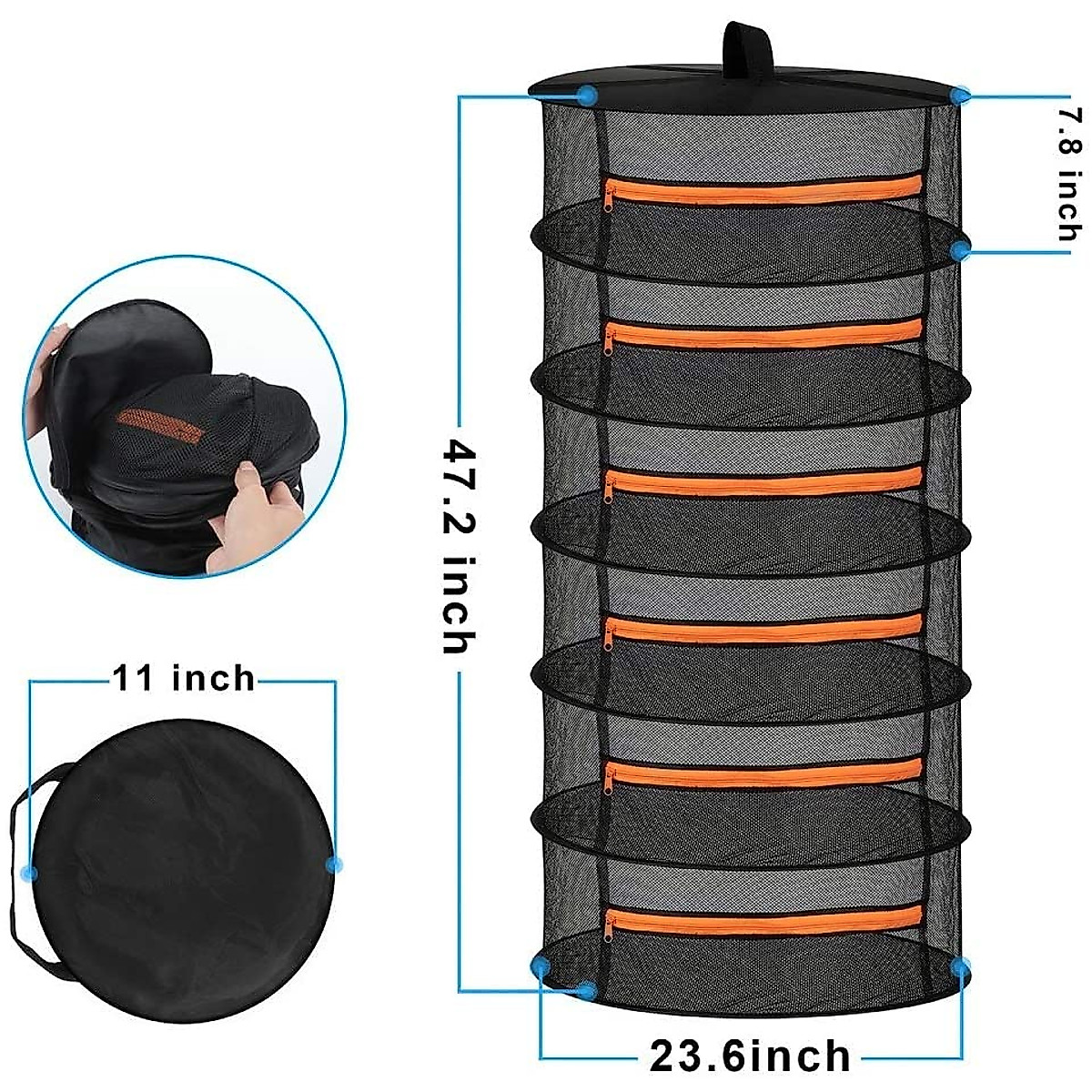 Lalifebuss Herb Drying Rack Hanging, Collapsible Mesh Dry Rack Net Dryer with S Hook, Garden Gloves