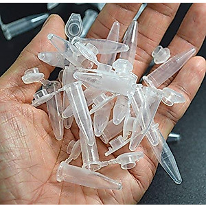 BronaGrand 200 Pieces 0.5ML Polypropylene Graduated Microcentrifuge Tubes with Attached Lid Clear