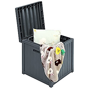 Leisurelife Outdoor Storage Box 52 Gallon,Deck Boxes Water Resistant Deck Box Storage Bench,Grey