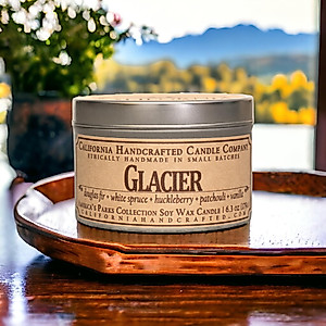 California Handcrafted Glacier National Park Soy Candle | Douglas Fir, White Spruce, Huckleberry Scent | Essential Oils, Woodsy Decor, National Parks Gifts Natural Soy Wax, Handmade Gifts, Made in USA
