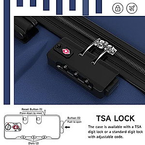 Strenforce Luggage Sets 3 Piece ABS Clearance Luggage Lightweight Suitcase Sets with Spinner Wheels TSA Lock,Dark Blue,3 Piece Set (20/24/28)