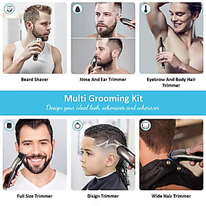 K Cordless Hair Clippers For Men Professional,Beard Nose Hair Trimmer,Grooming Kit For Men,Clippers For Hair Cutting Tools,Gift For Men/Dad/Husband/Boyfriend/Brother/Kid,Rechargeable LED Display