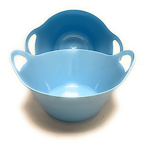 Mintra Home Plastic Bowls with Handles (4.5L Large 2pk, Arctic Ice)