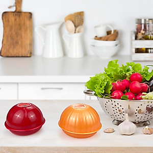 PIVNASY 2 PCS Vegetable and Fruit Storage Containers for Refrigerator, Tomato and Onion Storage, Food Storage Containers with Lids