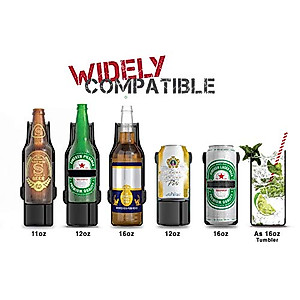 4 in 1 Insulated Bottle & Slim Can Cooler for Beer, Perfect for 11oz, 12oz & 16oz Cans & Beer Bottles - Patent Pending Stainless Steel Insulated Can Cooler Design That Keeps Drinks Cold for X Hours