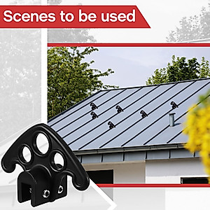 Taiyin 50 Pieces Snow Guards for Metal Roofs Plastic Roof Ice Guard Metal Roof Snow Guards Snow Stops Snow Guard Block Stops Breaks for Standing Seam Metal Roofing (Black,50 Pieces)