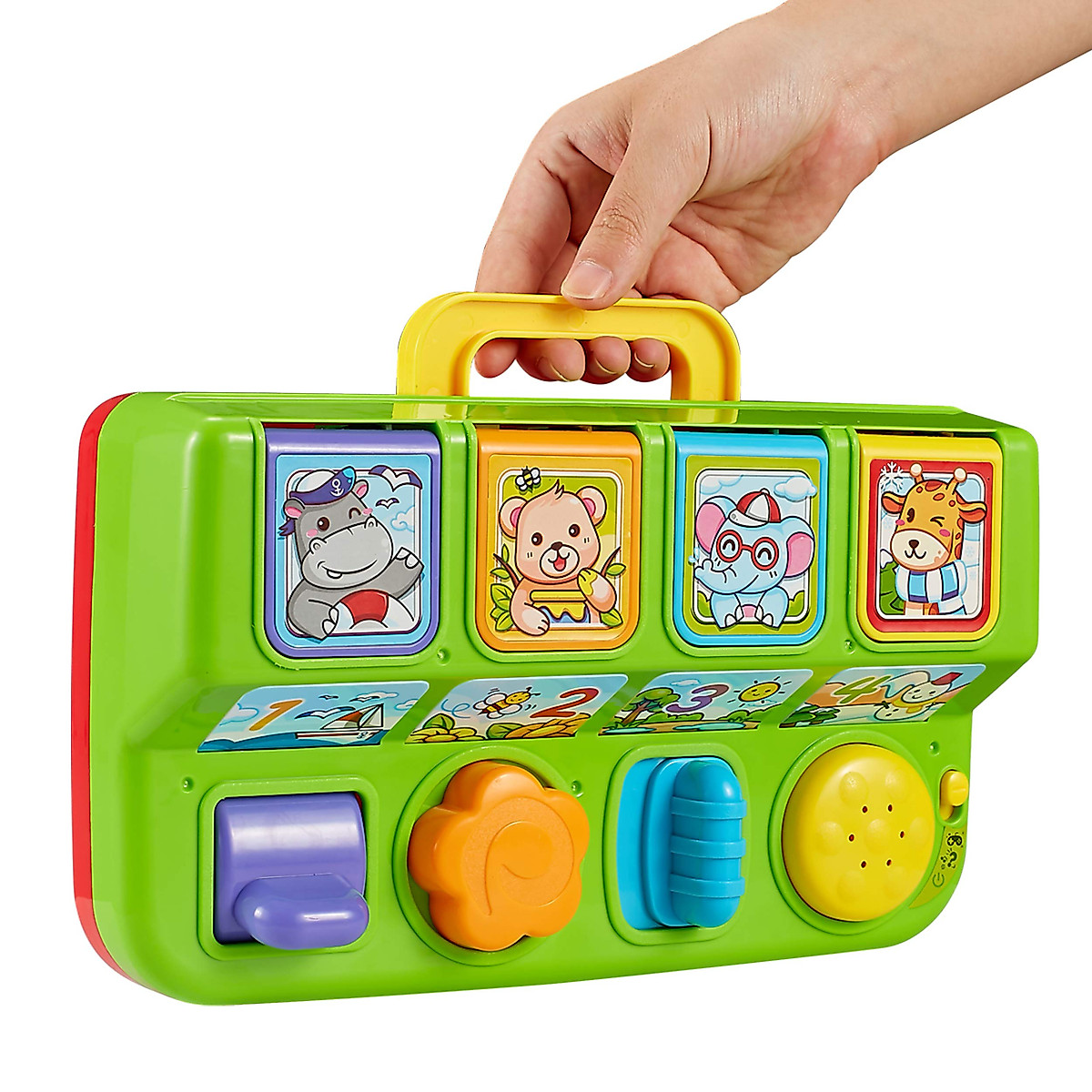 Think Gizmos Interactive Activity Pop-Up Toy for Toddlers Ages 1,2,3 – Peek-a-Boo Toy with Lights, Sounds & Music – Cute Animal Learning Game