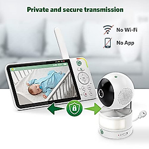LeapFrog LF915HD Baby Monitor, 5” 720p Screen, 360° Pan & Tilt with 8X Zoom Camera, Color Night Vision, Night Light, Two-Way Intercom, Secure Transmission No WiFi