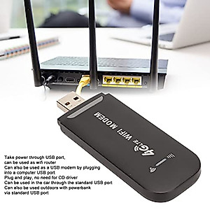 4G LTE USB WiFi Router, Mobile WiFi Hotspot Modem Dongle with SIM Card Slot, 150Mbps High Speed, 10 Users Sharing, Wireless Network Adapter for Phone Laptop Tablet