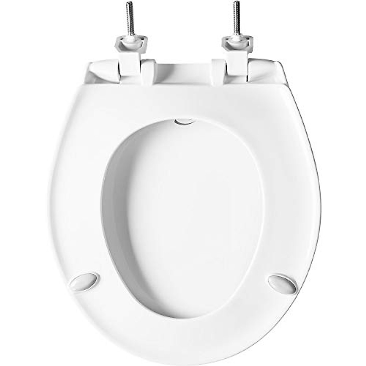 BEMIS 790TDGSL 000 Heavy Duty Closed Front Plastic Toilet Seat with Cover will Slow Close, Never Loosen & Reduce Call-backs, ROUND, Plastic, White
