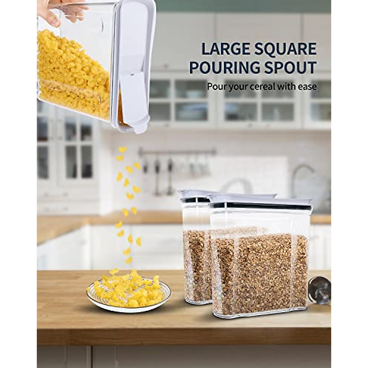 FreshKeeper 14PCS Airtight Food Storage Containers - 2PCS Cereal Containers Storage - Ideal for Cereal, Flour and Sugar Storage