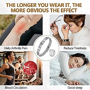 Jecanori Ultra Strength Magnetic Bracelets for Women, Copper Rings for Women, Stainless Steel Magnetic Bracelet for Women with Crystal, Jewelry Gifts with Size Adjustment Tool