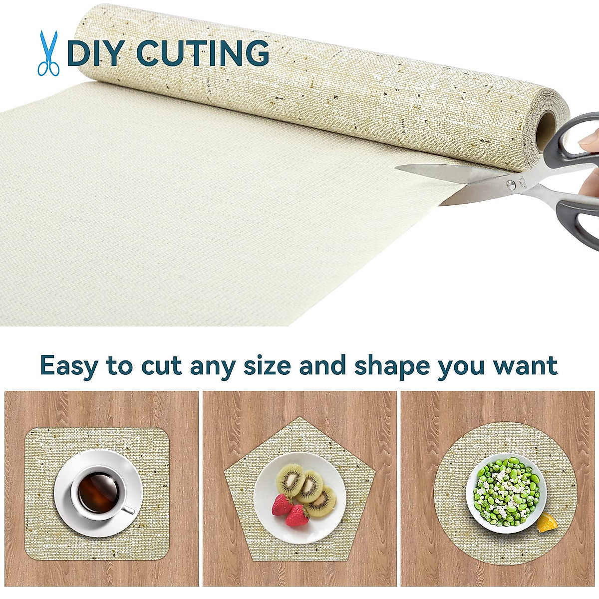 Shelf Liner 20 inch Wide Shelf Liner Non Adhesive 20inx12ft Drawer Liner Non Slip Kitchen Mat Waterproof Oil-Proof for Kitchen Cabinet, Shelves, Refrigerator, Storage, Desks, Easy to Trim