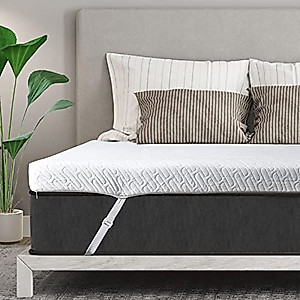 3 Inch Gel Memory Foam Mattress Topper Queen Size High Density Cooling Pad Pressure Relief Bed Topper (with Removable & Washable Bamboo Cover)