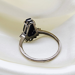 Rings For Women Goldstone Ring | 925 Sterling Silver Rings | Prong Set Ring | 8X12 Mm Coffin Goldstone Ring Beautiful Gift Wedding Ring BY FOREVER GEMS & JEWELS, Blue,Rose Gold,White