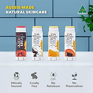 Clean & Pure Lip Balm 2-Pack (Vanilla) | Manuka Honey Beauty Products | Lip Care Set With 100% All Natural Beeswax and Vitamin E Oil | Flavored Lip Balm for Dry, Chapped Lips