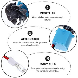 TEHAUX 1set Hydroelectric Teaching Science Portable Kit Physical Wind Small Water Crank Generator Hand Student Emergency Practical Tool Experiment Kits Electricity Manual Power