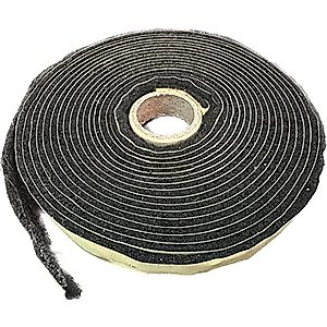 Total Control Black High Temp BBQ Smoker Gasket, Self-Stick (1/2" X 3/32" X 15 Feet)