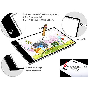 A4 Tracing Light Box Portable LED Light Table Tracer Board Dimmable Brightness Artcraft Light Pad for Artists Drawing 5D DIY Diamond Painting Sketchin