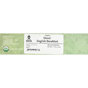 Davidson's Organics, Decaffeinated English Breakfast, 100-count Unwrapped Tea Bags