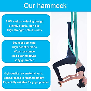 FOSER Aerial Yoga Hammock Aerial Yoga Swing with Daisy Chains Carabiners For Inverted Gravity Yoga Flip with Instruction Manual 5M×2.8M (Black)