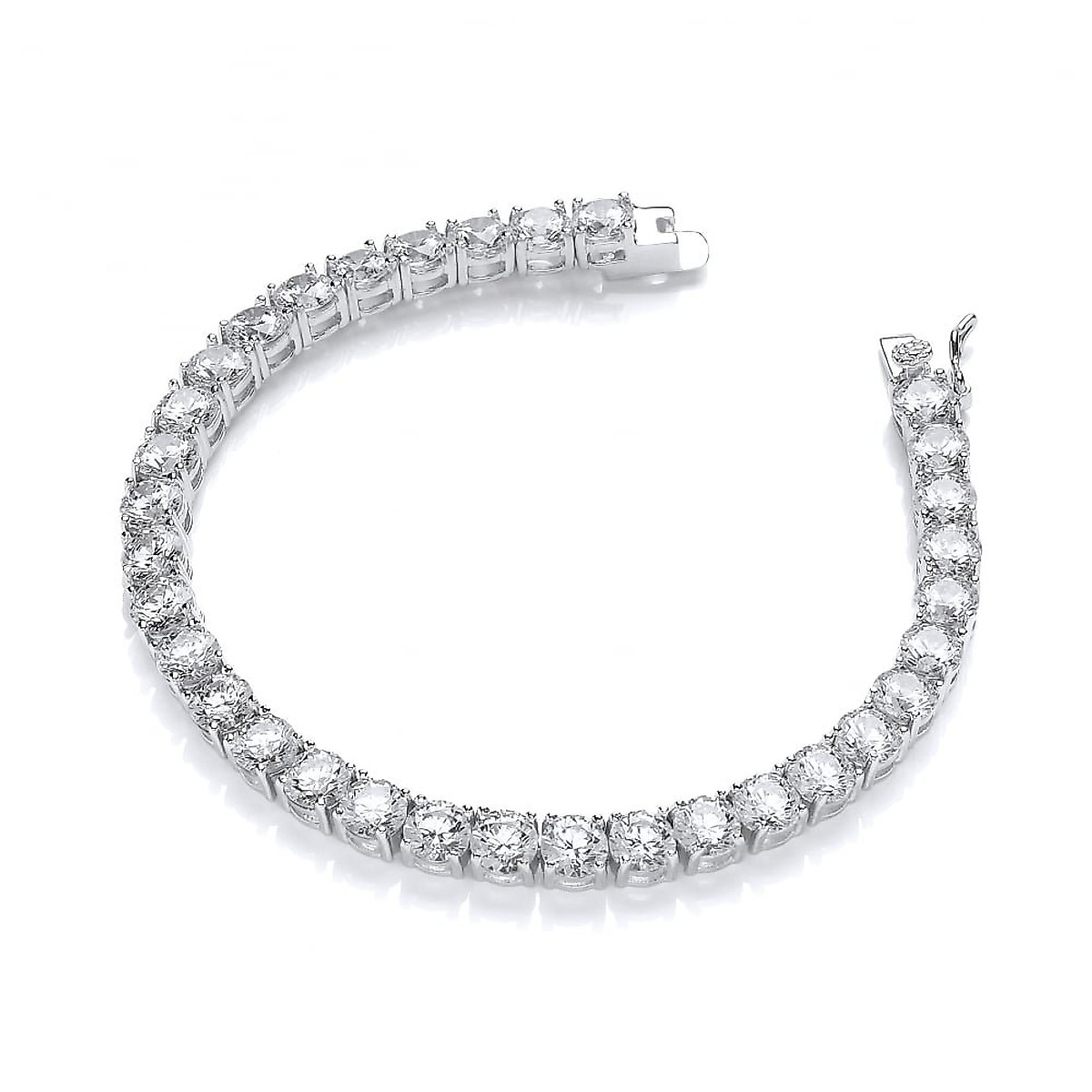 NYC Sterling Women Wonderful 5mm Round Cubic Zirconia Tennis Bracelet, Measures 7.25 Inches