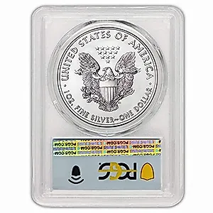 2021 (P) 1 oz American Silver Eagle MS-70 (Struck at Philadelphia - T-1 - Covid Emergency Issue - First Day of Issue - Flag Label) $1 MS70 PCGS