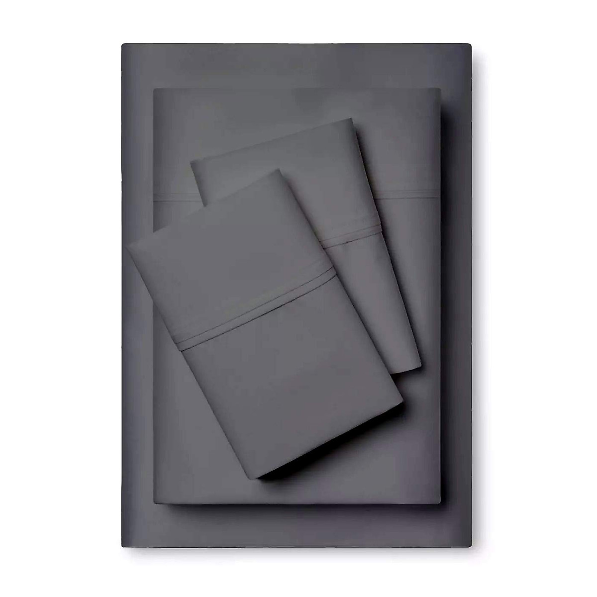 800-Thread-Count, Pure 100% Egyptian Cotton - King Sheet Set- 4 PC Bedsheet, Sateen Weave Premium Bed Sheets, Fits mattresses Upto 10” Deep Pocket (King, Dark Grey)