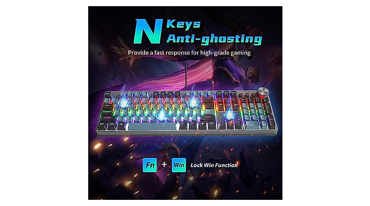 RGB Mechanical Gaming Keyboard with Multimedia Knob