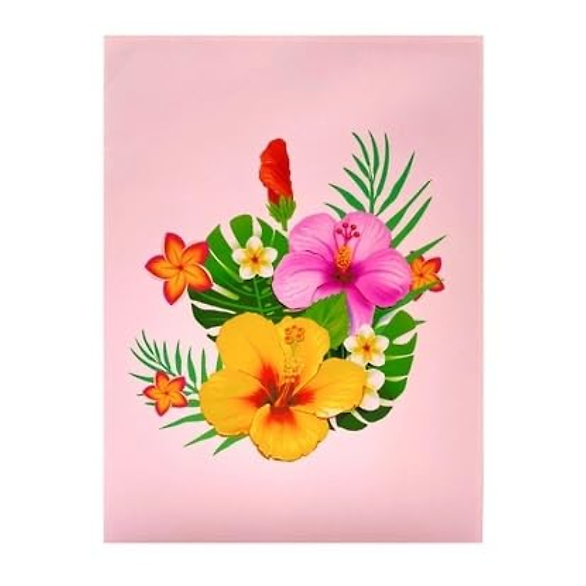ETA 3D Hibiscus and Green Hummingbird Pop Up Greeting Card for Birthday, Just Because, Thinking of You, Retirement, Get Well, Congratulations, Any Occasions, F38