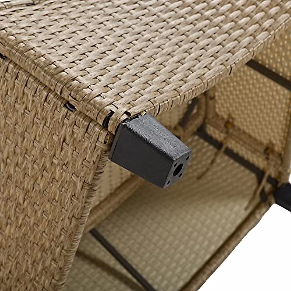 XD Designs 6-Persons Outdoor Half Round Patio Rattan Sectional Sofa Set, All Weather PE Wicker Free Combination Conversation Sofa Set with Thick Cushions and Coffee Table for Garden Yard (Brown+Gray)