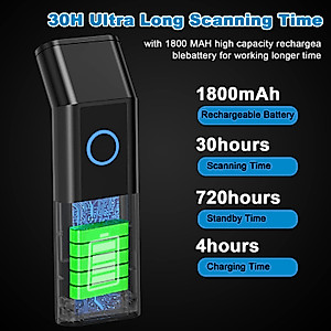 2D Barcode Scanner with Stand, Compatible with Bluetooth & 2.4G Wireless & Wired Code Scanner, USB Image Bar Code Reader for Laptops, Computers, Cashier,iPhone iPad Android