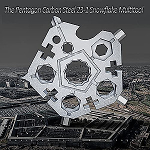 10 Pack The Pentagon Carbon Steel 23-in-1 Snowflake Multitool Screwdriver, 18 in 1 Multi Snow Tool Wrench New Upgrade(Silver)
